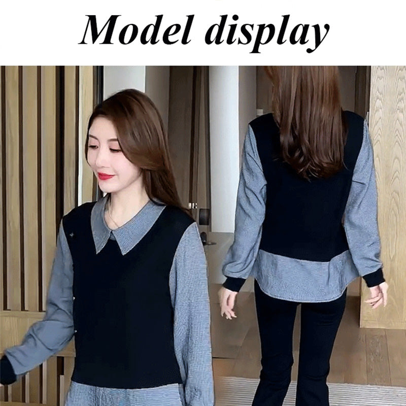 💐Women's Chic Faux 2-Piece Shirt – luckyeo